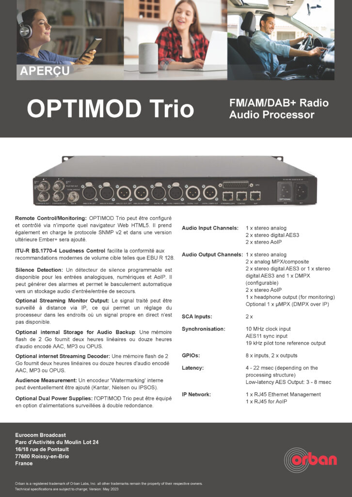 ORBAN Trio - Eurocom Broadcast